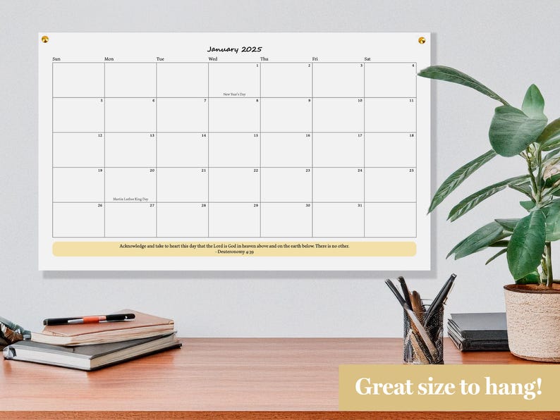 Instant Download Printable Calendar for 2025 Planner Christian ...