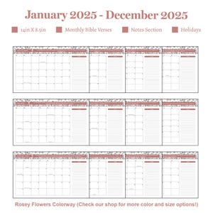 2025 Bible Calendar Printable PDF 12 Monthly Calendars With Bible ...