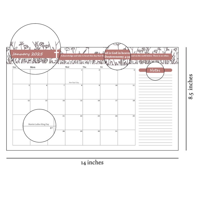 2025 Bible Calendar Printable PDF 12 Monthly Calendars With Bible ...