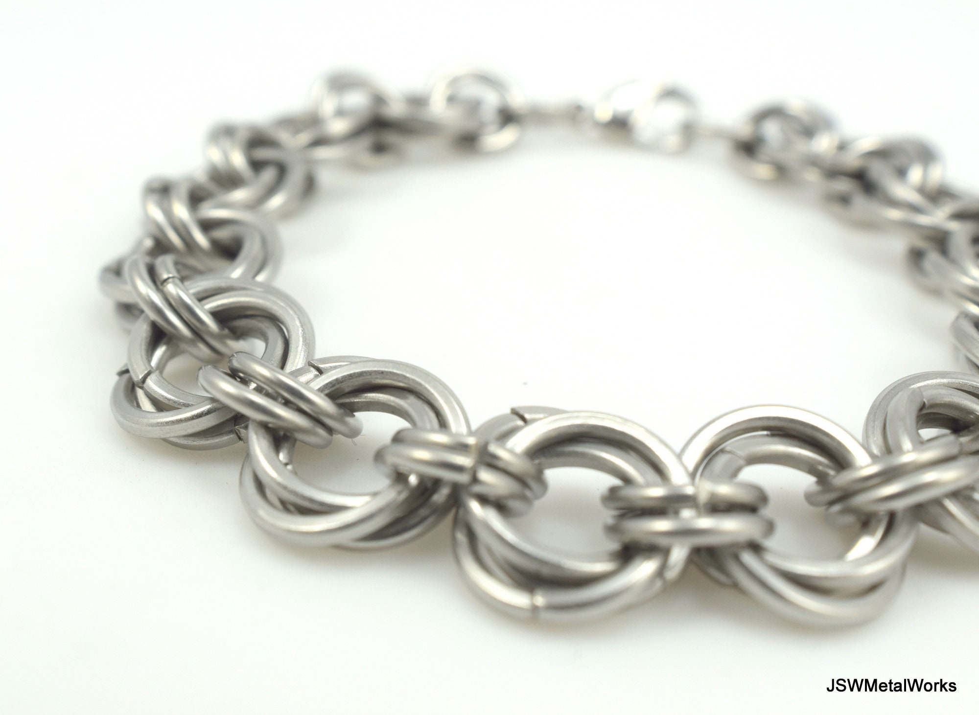 Unisex Stainless Steel Mobius Chainmail Bracelet for Men or Women, Men ...