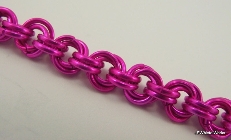 Pink Aluminum Mobius Chainmail Bracelet Chainmaille - Etsy