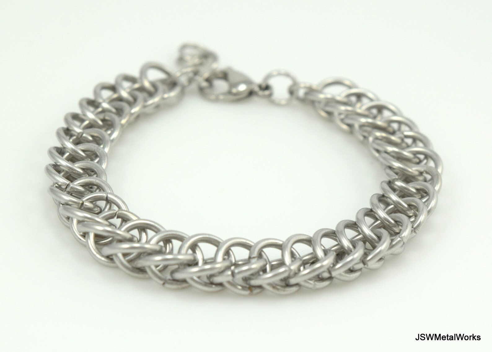 Medium Aluminum Silver Chainmail Bracelet Handmade Specialty | Etsy