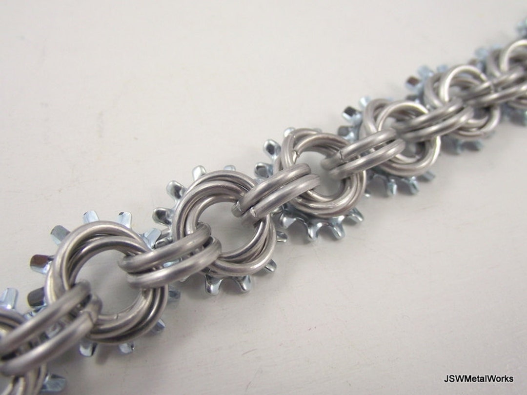 Steampunk Mobius Aluminum Chainmaille Bracelet, Bold Chunky Chainmail ...