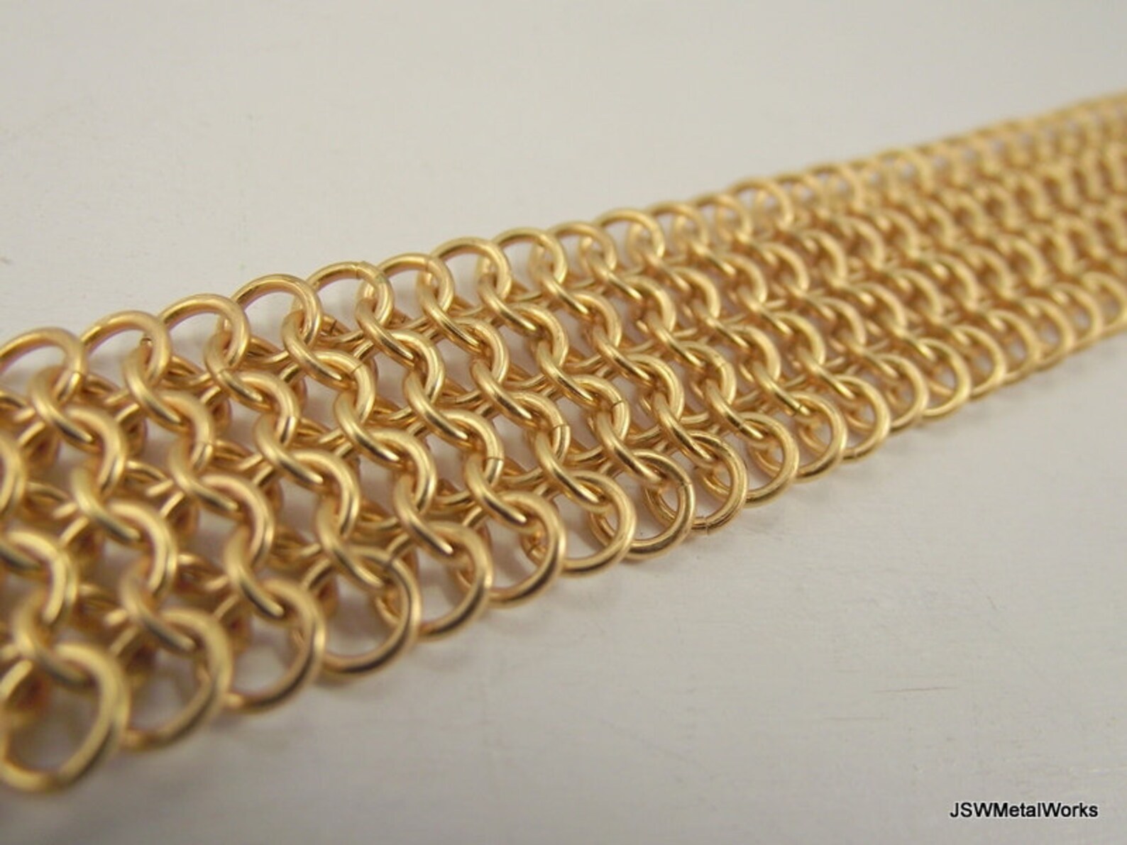 Handmade Brass European Chainmail Cuff Bracelet Brass | Etsy