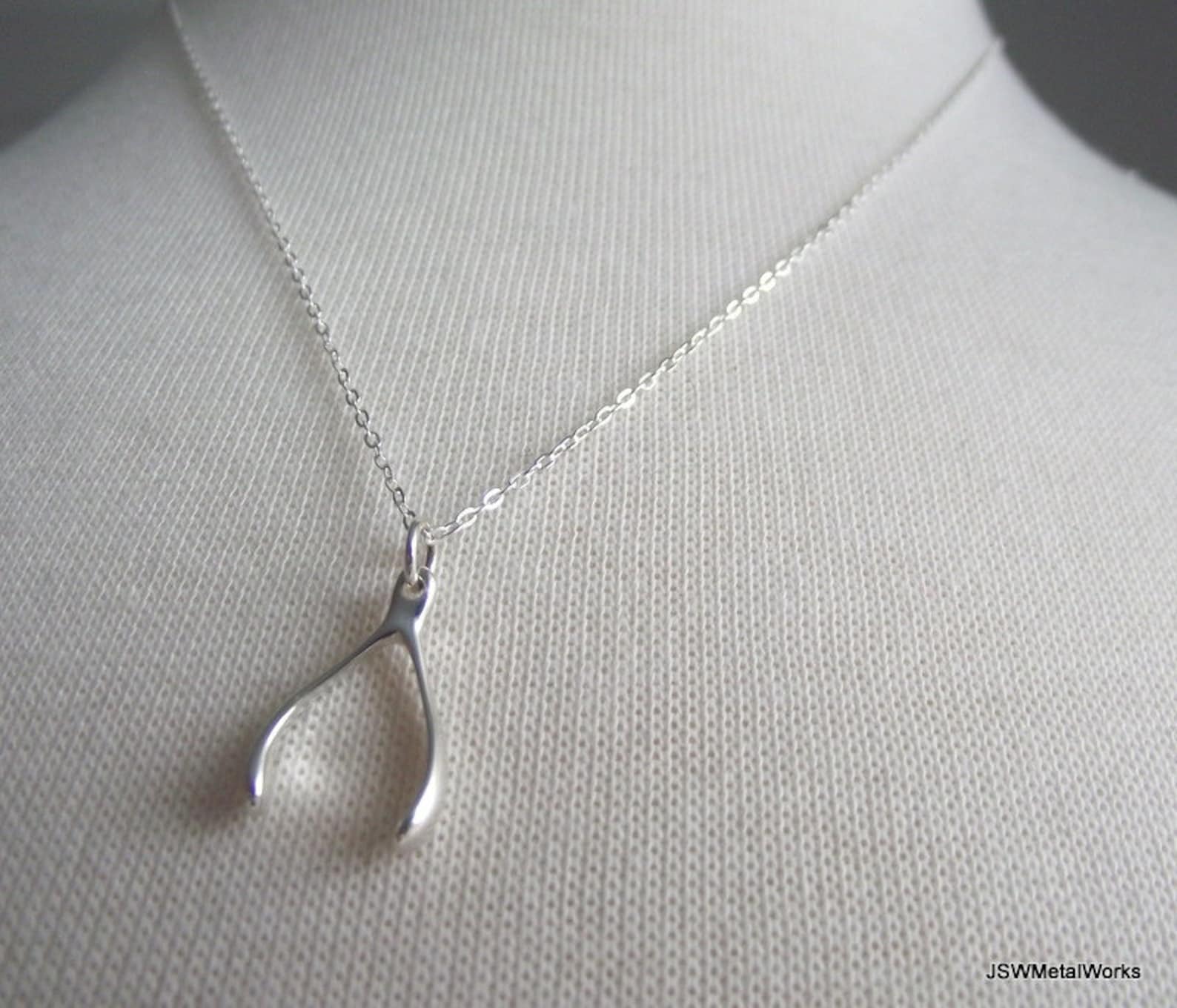 Minimalist Sterling Silver Wishbone Necklace Make a Wish Good | Etsy