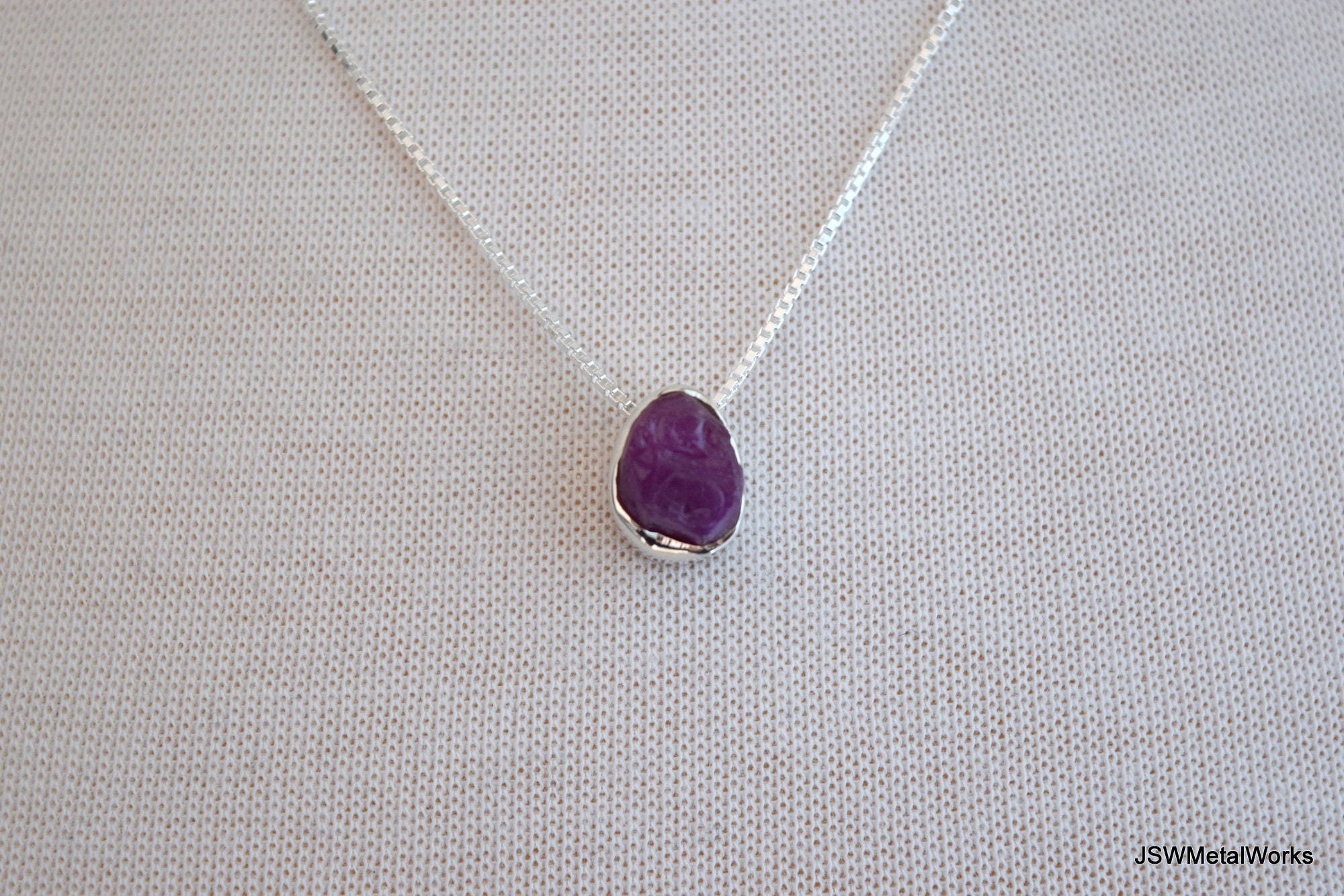 Minimalist Layering Raw Ruby Sterling Silver Necklace Rough | Etsy