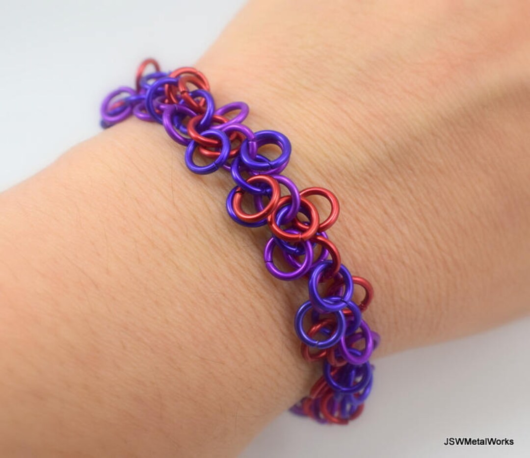 Red Purple and Violet Shag Anodized Aluminum Chainmaille - Etsy