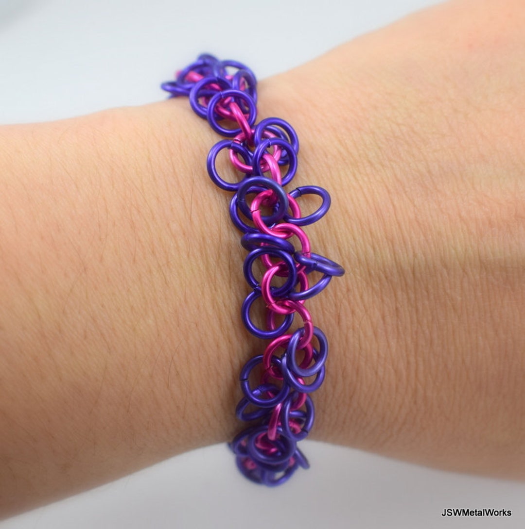Anodized Aluminum Jingle Shaggy Chainmail Bracelet, Shaggy Loops ...