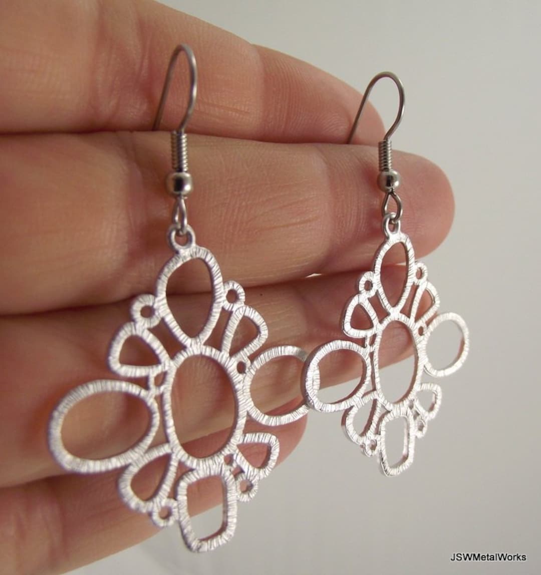 Loopy Silver Sunburst Earrings, Silver Diamond Circle Earring, Gift for ...