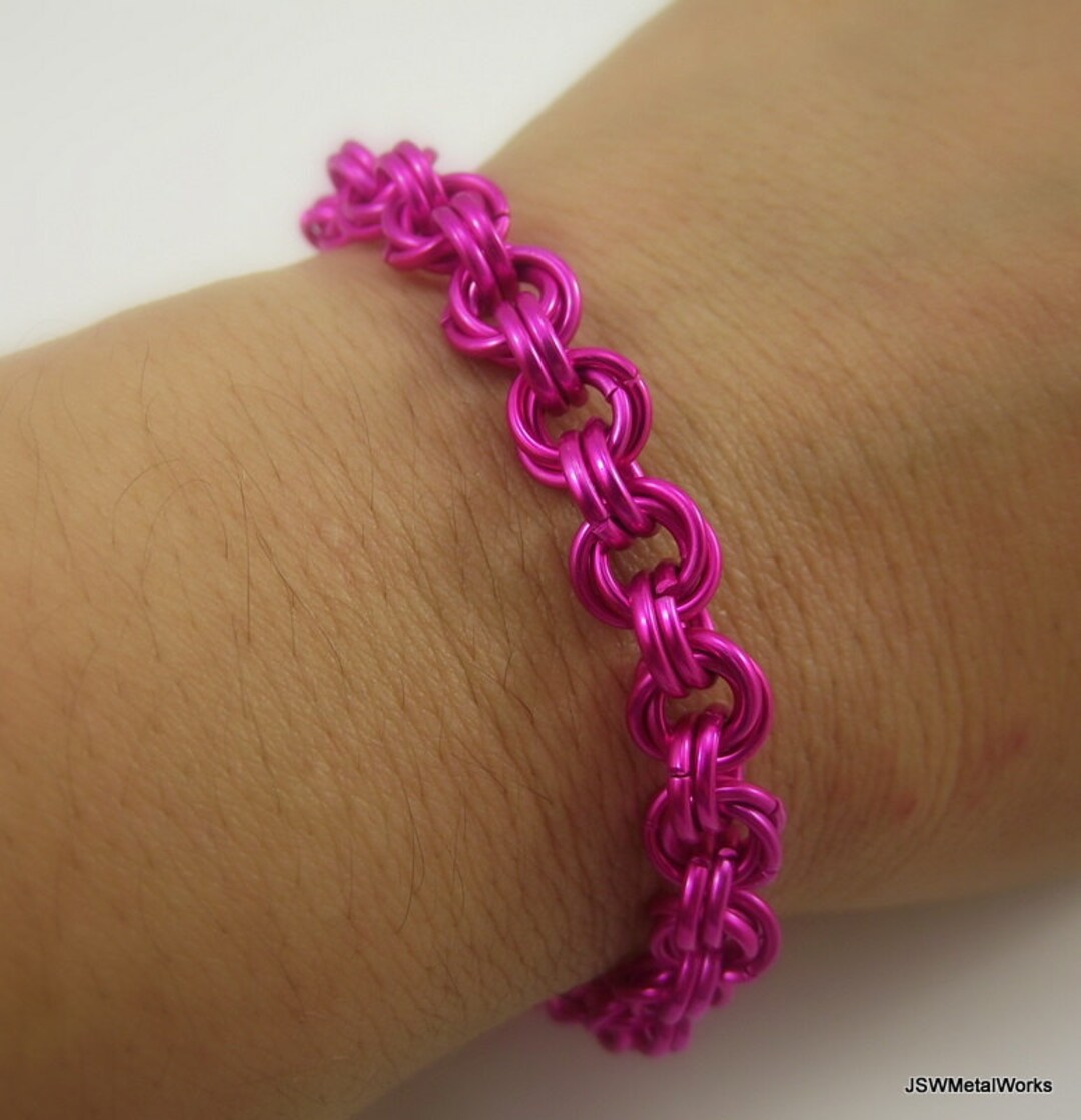 Pink Aluminum Mobius Chainmail Bracelet Chainmaille - Etsy