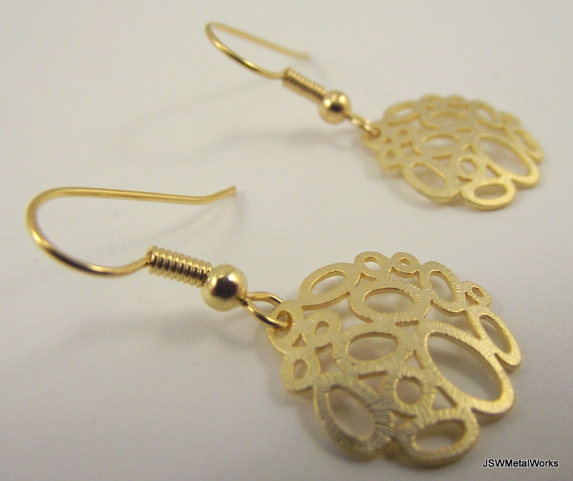 Minimalist Small Gold Bubble Medallion Earrings Organic - Etsy