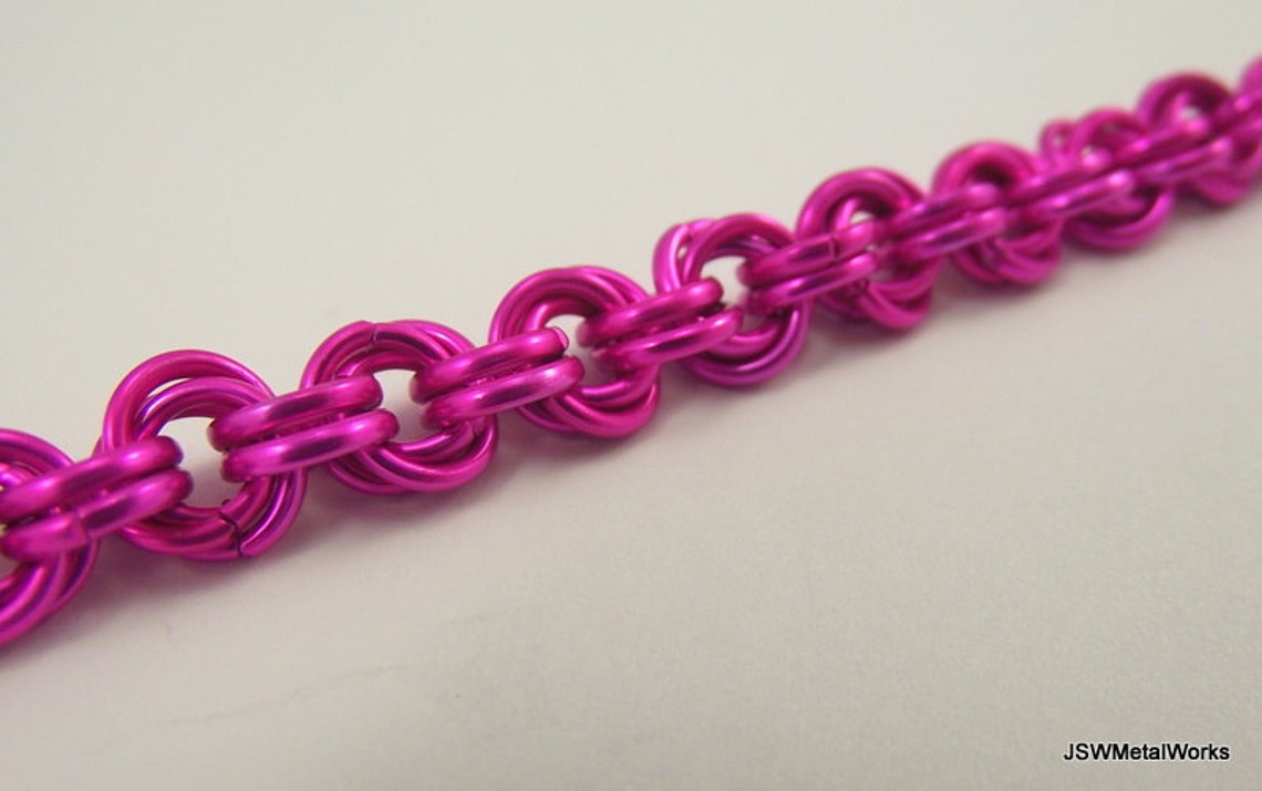 Pink Aluminum Mobius Chainmail Bracelet Chainmaille - Etsy