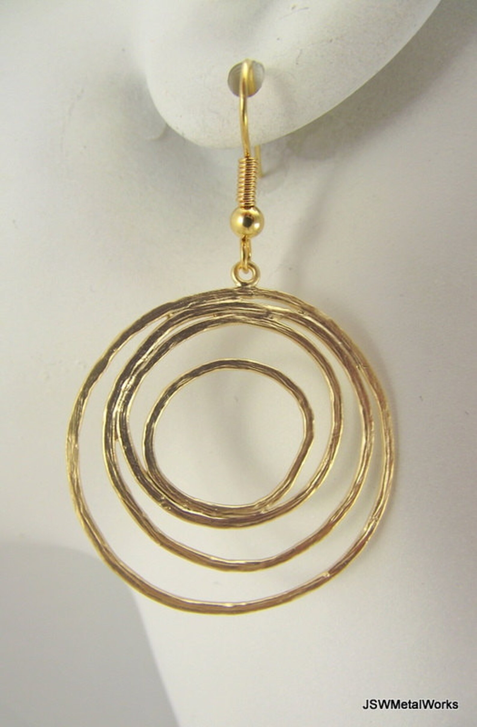 Gold Loopy Circle Earrings Organic Gold Bubble Earrings | Etsy