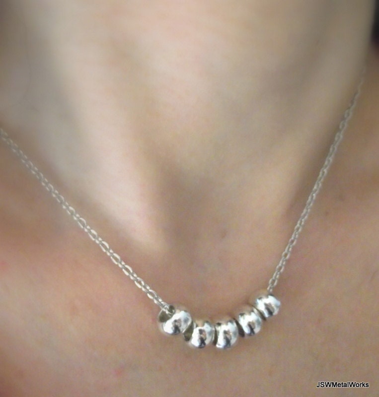 Beaded Silver and Stainless Steel Chain Necklace, Gift for Him for Her ...