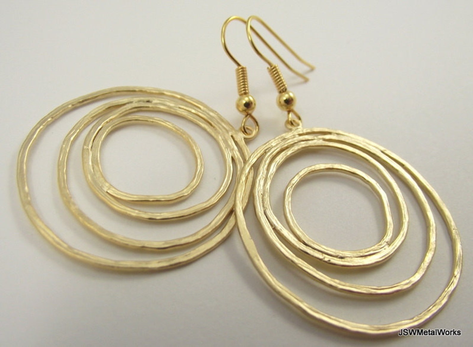 Gold Loopy Circle Earrings Organic Gold Bubble Earrings | Etsy