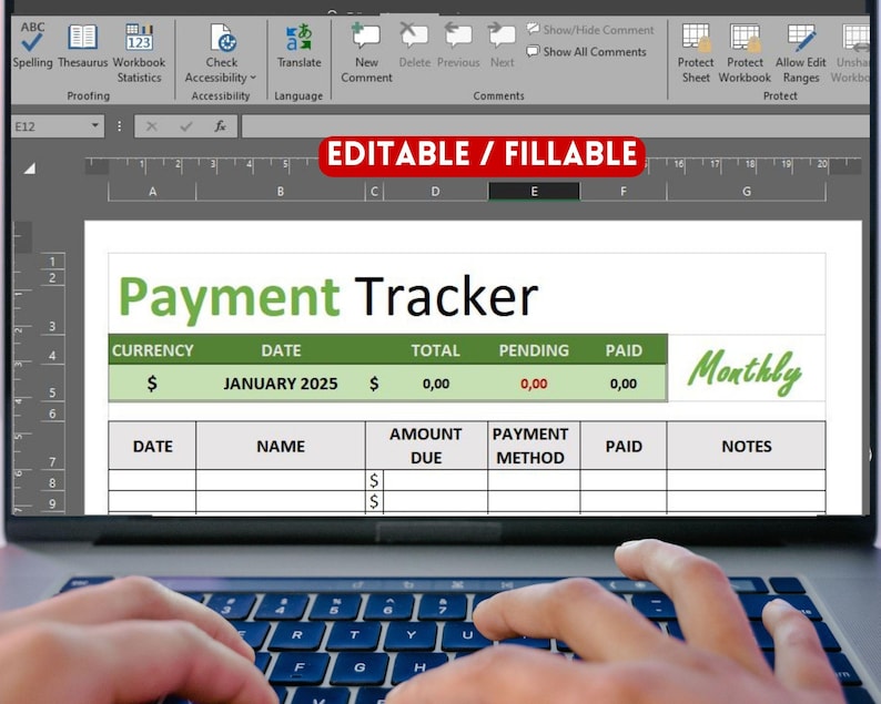 Excel Monthly Bill Tracker. Printable and Fillable on Excell. Bill ...