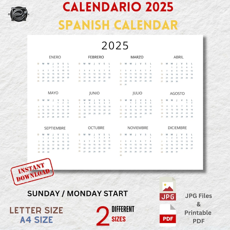 Calendario 2025 En Español, Calendario 2025 En Español, Spanish 2025 ...