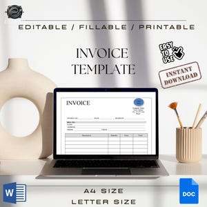 INVOICE TAMPLATE Editable / Fillable Format. Custom Invoice Form ...
