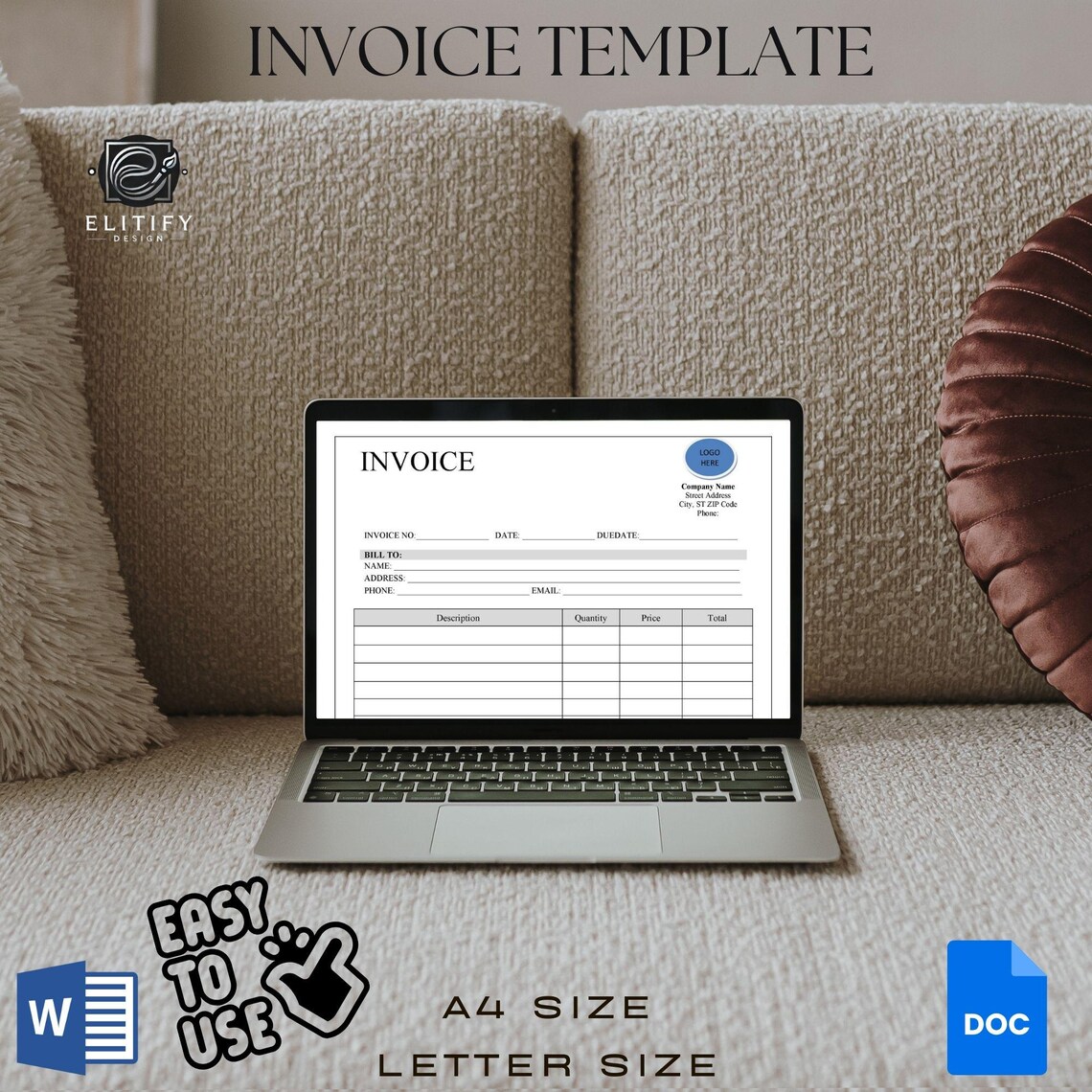 INVOICE TAMPLATE Editable / Fillable Format. Custom Invoice Form ...