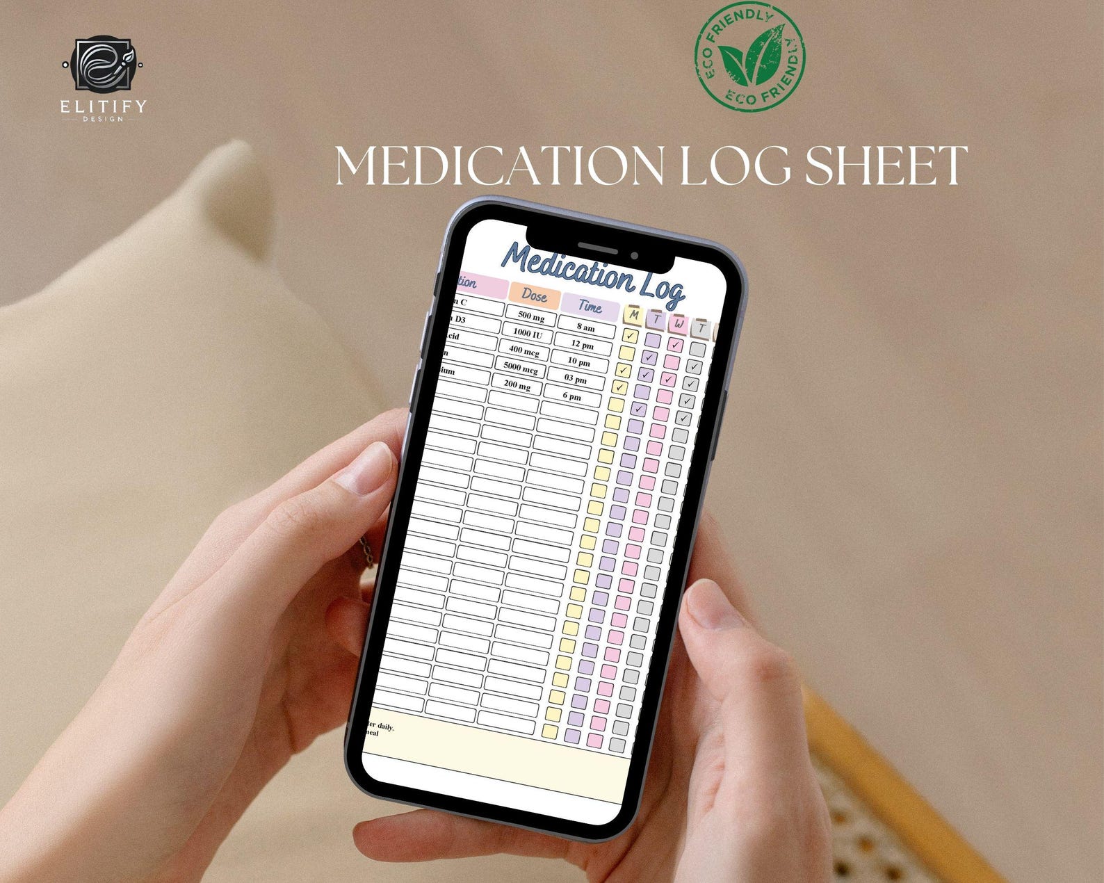 Fillable Medication Log. Printable and Fillable on PDF. Supplement ...