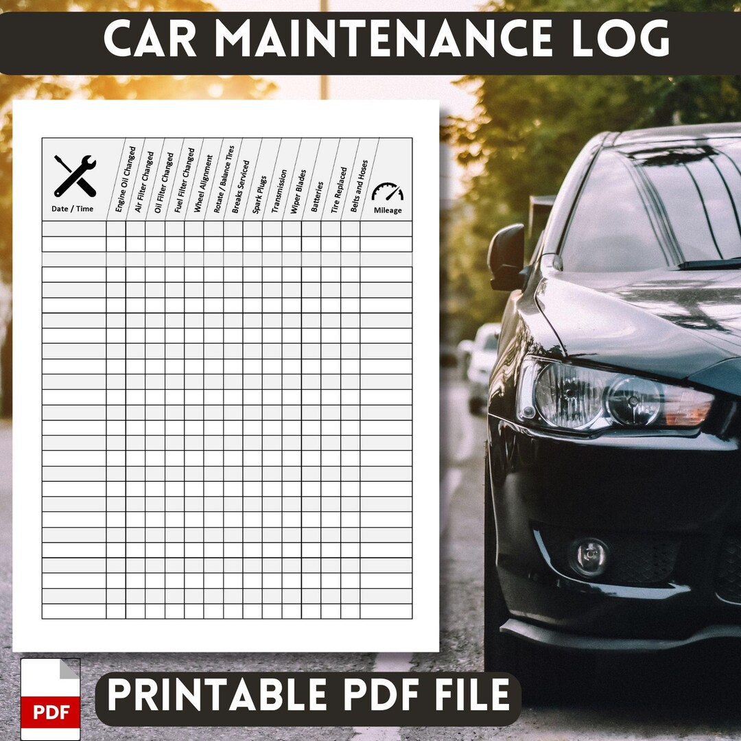 Car Maintenence Log, Vehicle Maintenance Log Sheet, Maintenance Tracker ...