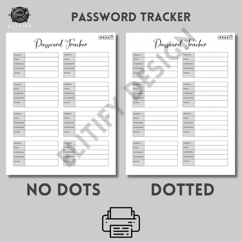 Password Tracker / Wtf Tracker / Printable Tracker Password Log ...