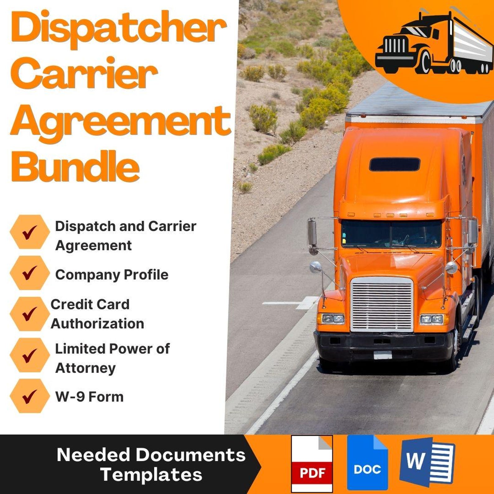 Dispatcher and Carrier Agreement Editable and Fillable Files. - Etsy