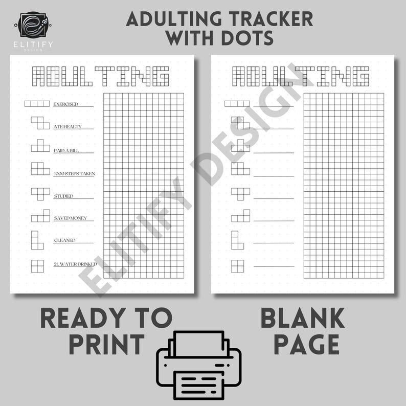 ADULTING TETRIS TRACKER / Printable Tracker / Habit Tracker /journal Page/ Goal Tracker/ Fun ...