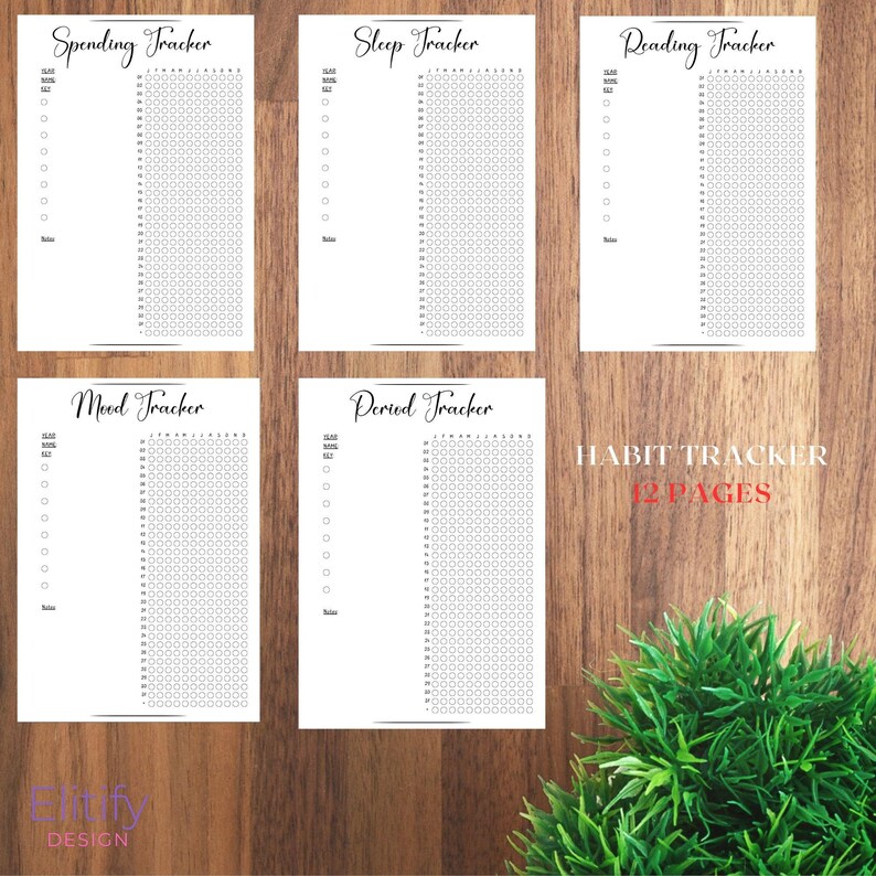 Printable Habit Tracker Bundle: A4/A5 Journal Pages (digital Download ...
