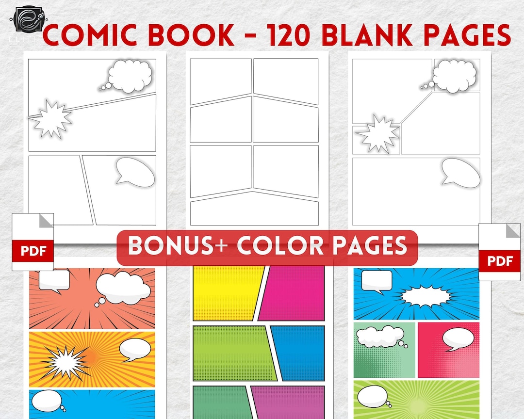 Blank Comic Book Template. to Create Your Own Comic. 120 Pages and ...