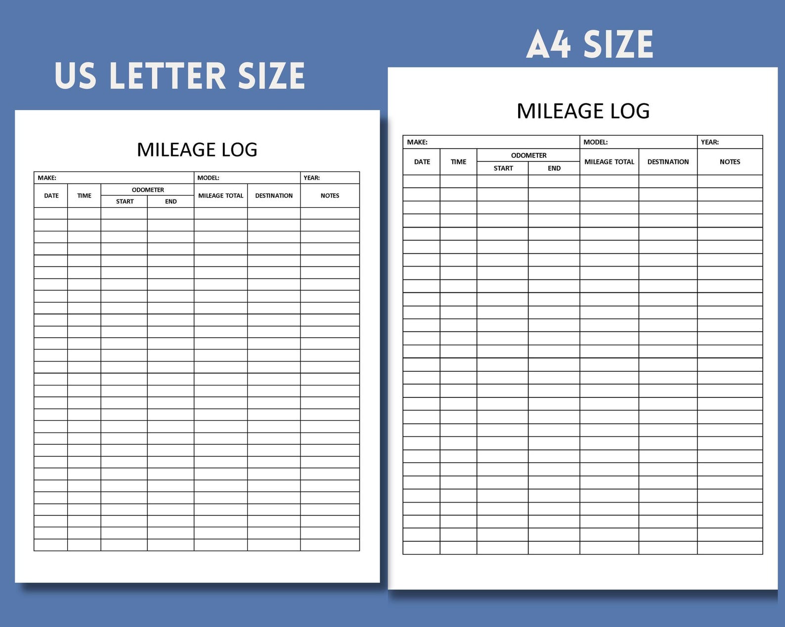 Mileage Log Sheet. Printable Template / Editable Fillable Printable. Ms ...