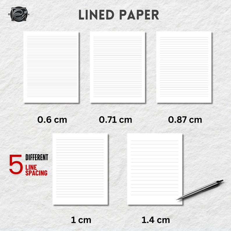 Printable Lined Paper: Wide, College Ruled, A4, Letter Size (PDF) - Etsy