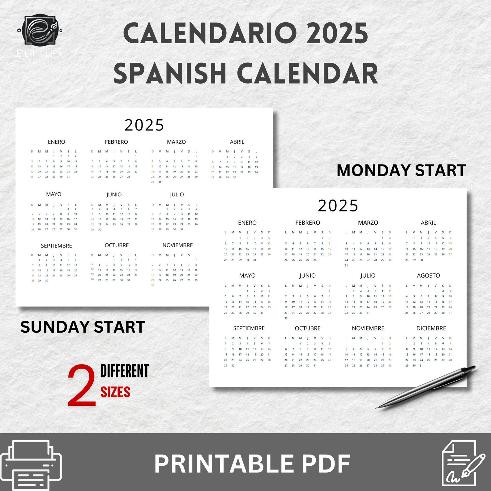Calendario 2025 En Español, Calendario 2025 En Español, Spanish 2025 ...