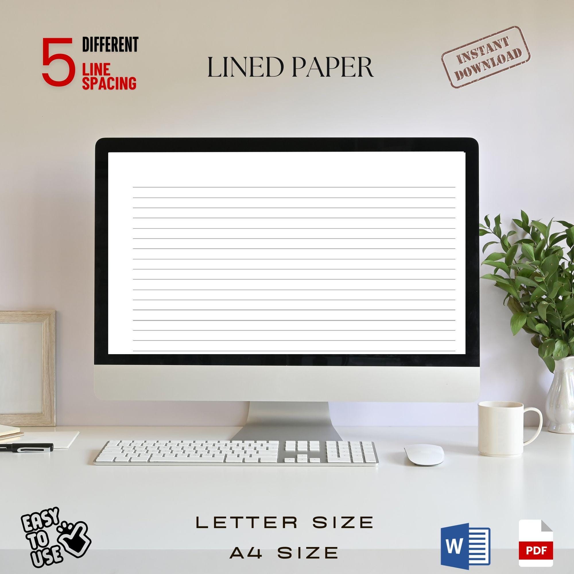 Printable and Fillable Lined Paper. Wide Ruled Paper. College Ruled ...