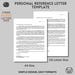 PERSONAL REFERENCE LETTER Template. Recommendation Letter Template ...