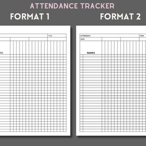 Attendance Tracker Template: Editable Class Record (digital Download ...
