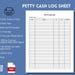Petty Cash Log Sheet, Money Tracker. Expense Tracker. Printable and ...