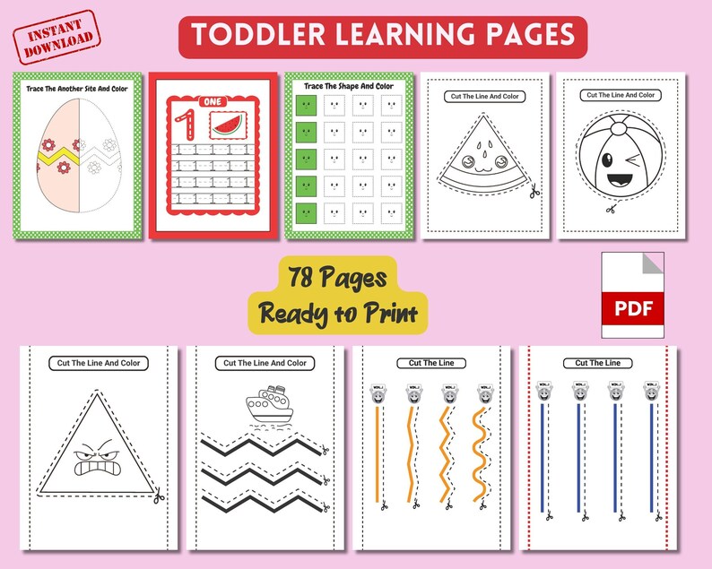 Kindergarten Learning Bundle. Homeschool Learning Pages Printable PDF ...