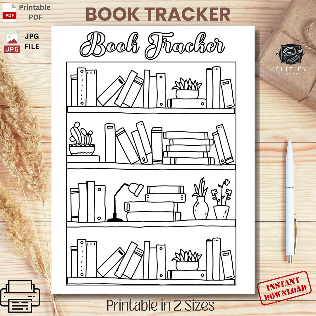 Bookshelf BOOK TRACKER, Books to Read, Books I've Read, Reading Log, A4 ...