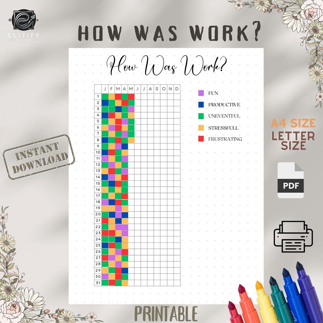HOW WAS WORK? Tracker Printable / Planner Page / Tracker Ready to Print ...