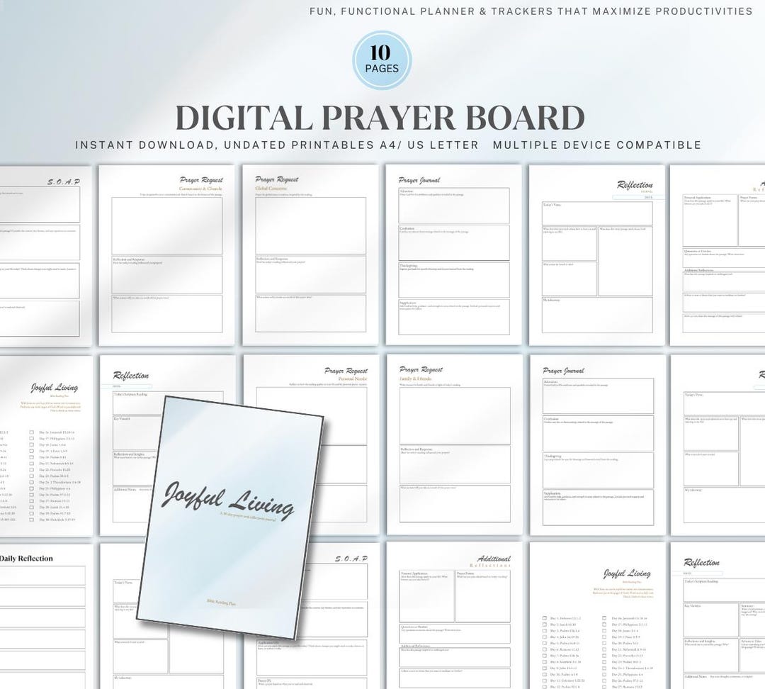 Prayer Board, Bible Study Checklist, Custom Spiritual Notebook ...
