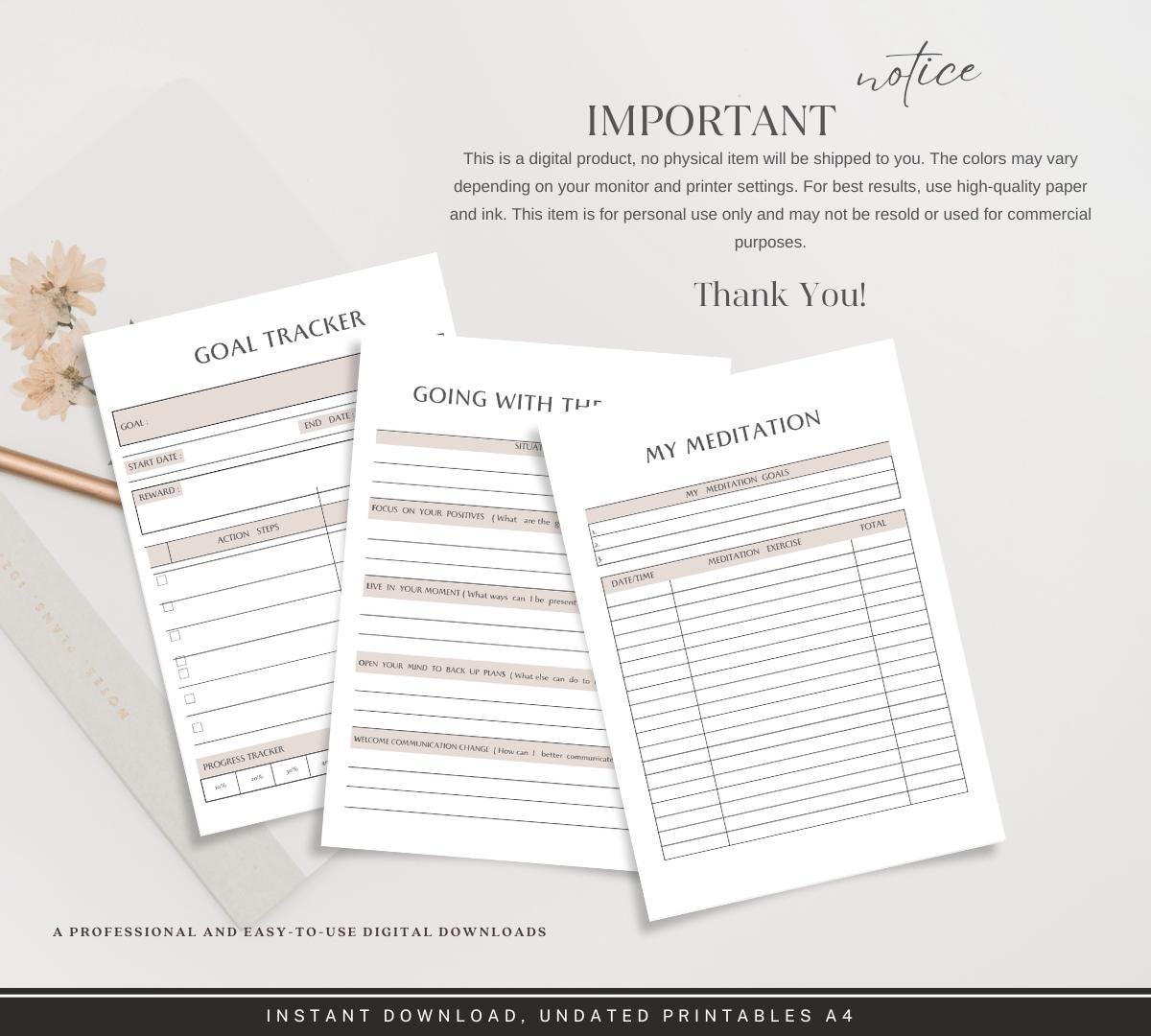Personal Development Planner, Goal Setting Journal, Daily Organizer ...