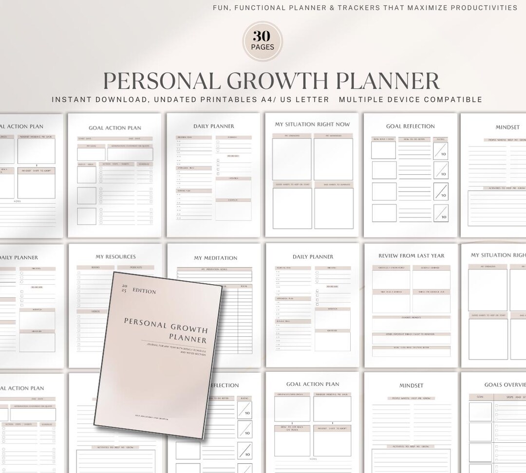 Personal Development Planner, Goal Setting Journal, Daily Organizer ...