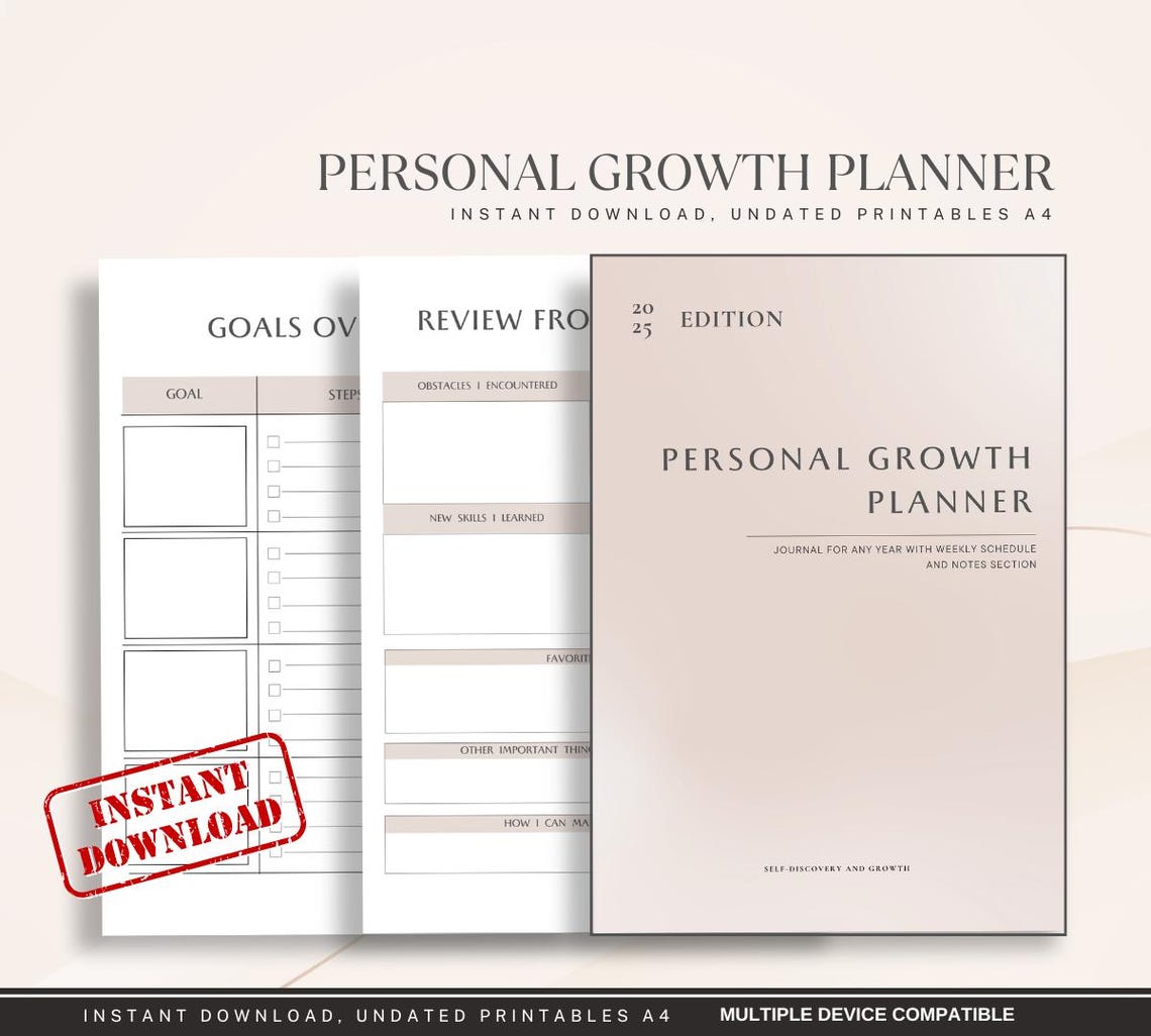 Personal Development Planner, Goal Setting Journal, Daily Organizer ...
