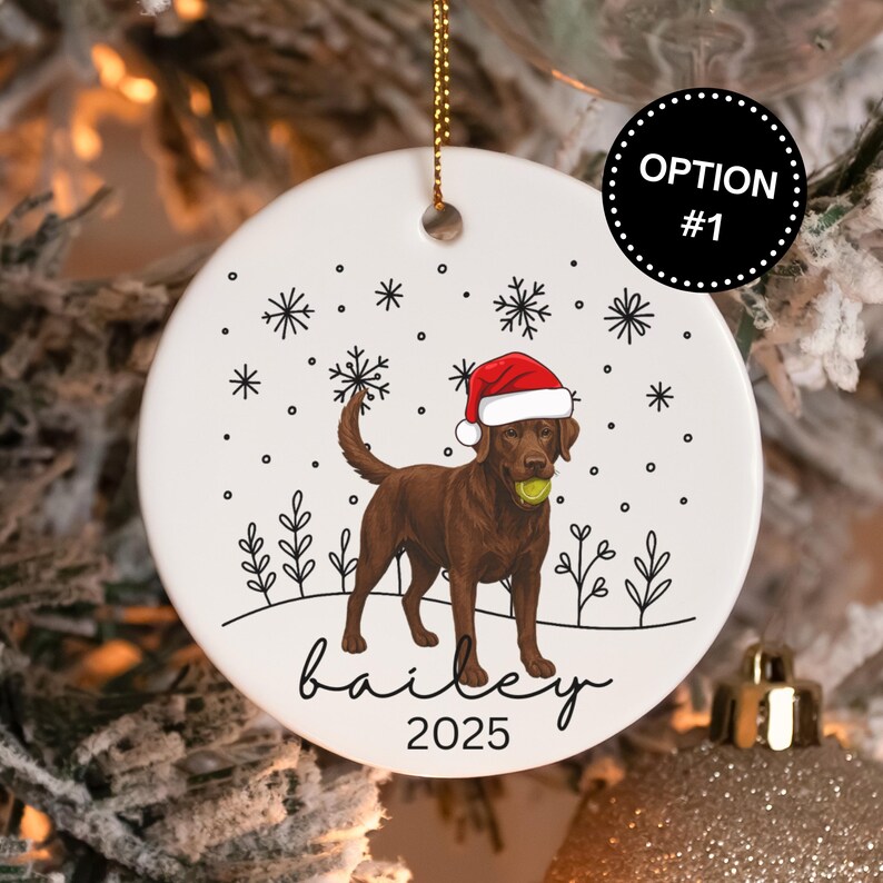 Chocolate Lab Ornament Custom Chocolate Labrador Gift Personalized ...