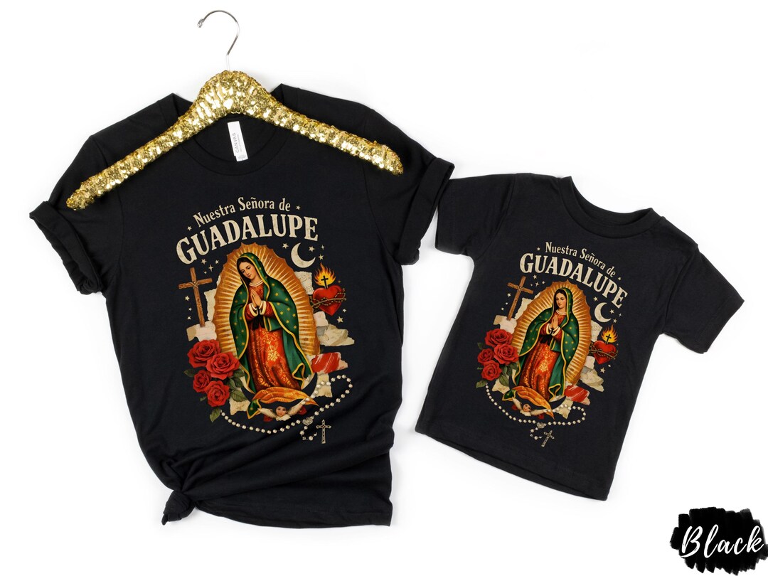 Our Lady of Guadalupe Virgin Mary Shirt, Floral Blessed Mother Hoodie ...