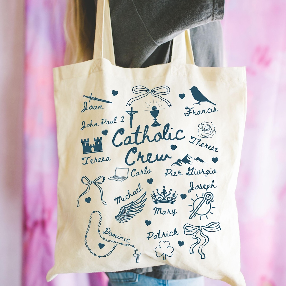 Catholic Saints Tote Bag for Women Cute Religious Confirmation Gift All ...