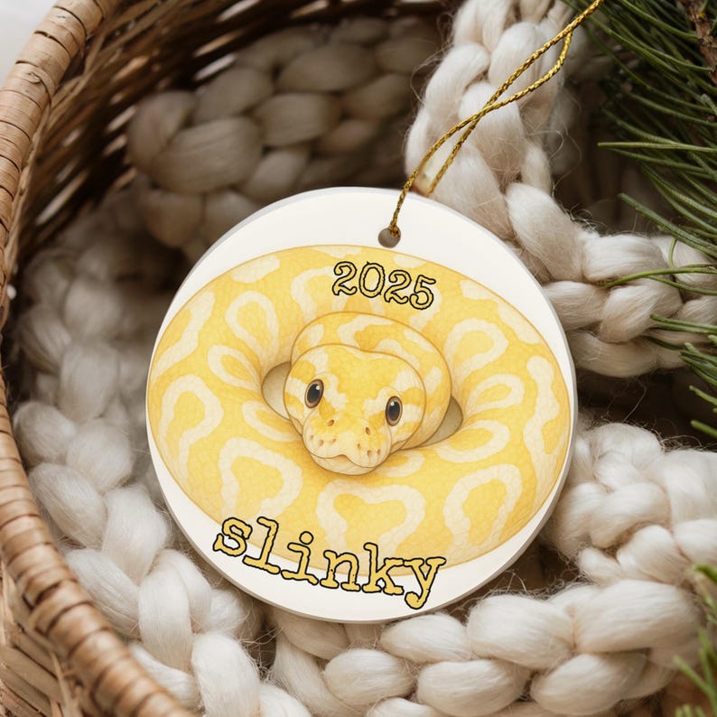 Ball Python Christmas Ornament Custom, Albino Ball Python Decor ...