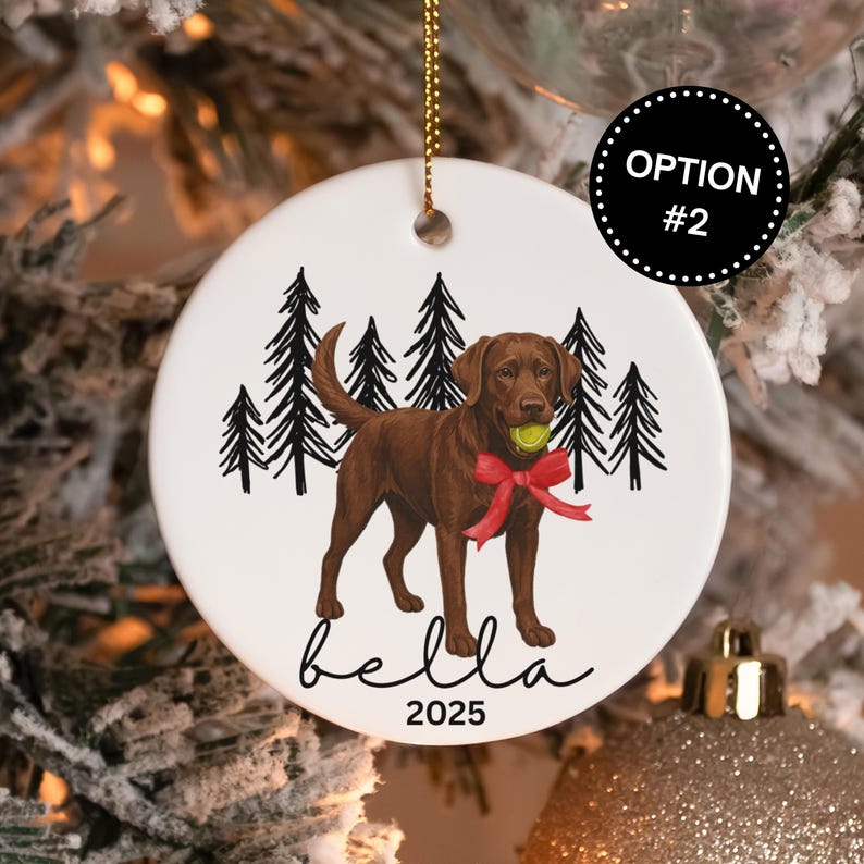 Chocolate Lab Ornament Custom Chocolate Labrador Gift Personalized ...