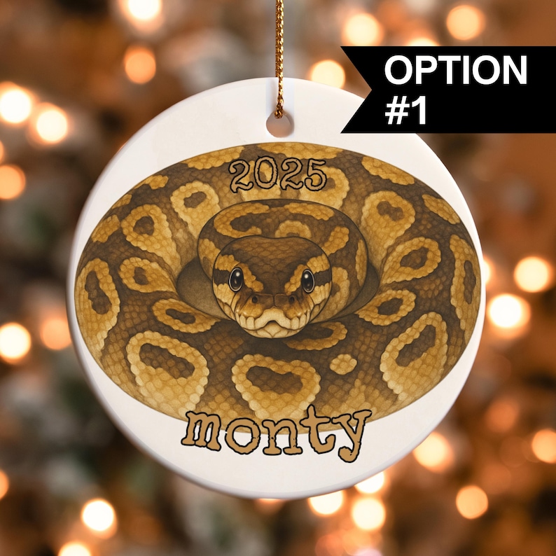 Ball Python Christmas Ornament Custom, Albino Ball Python Decor ...